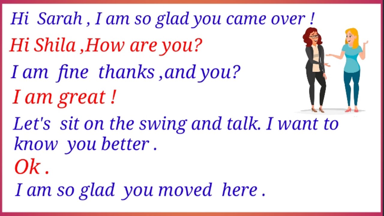 Talking about daily routine between 2 friends in English | English ...