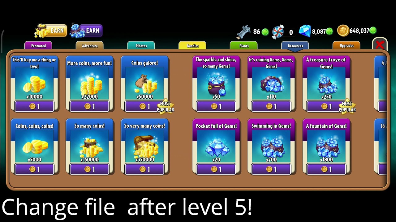 Plants vs Zombies 2 9.2.1 1 Coin Shop (With In-Game Products) - YouTube