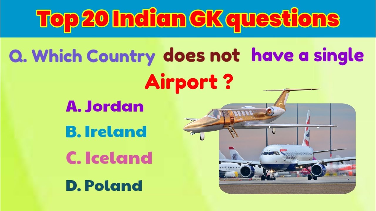 Top 20 India GK Questions and Answers in English | MCQ GK | Objective ...