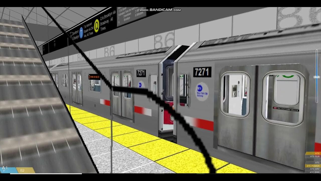 Openbve R142A 7 train via the 2nd avenue T line arriving and departing at 86th street - YouTube