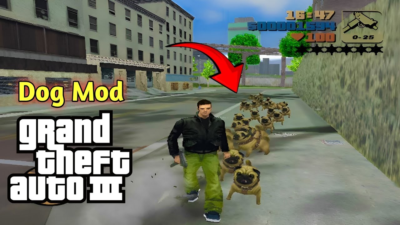 How To Install Dog Mod In GTA 3 | GTA 3 Dog Animal Skin Cheat Code ...
