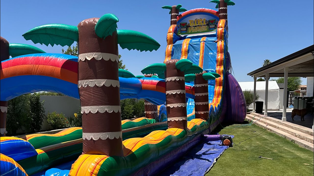 30ft Tall water slide in your Backyard - YouTube
