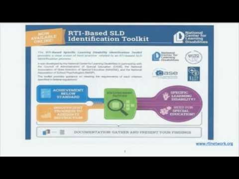 RTI-Based SLD Identification Toolkit Webinar - YouTube