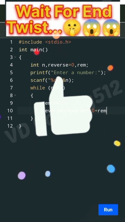 Program to print reverse of a number in c|Print reverse number in c ...