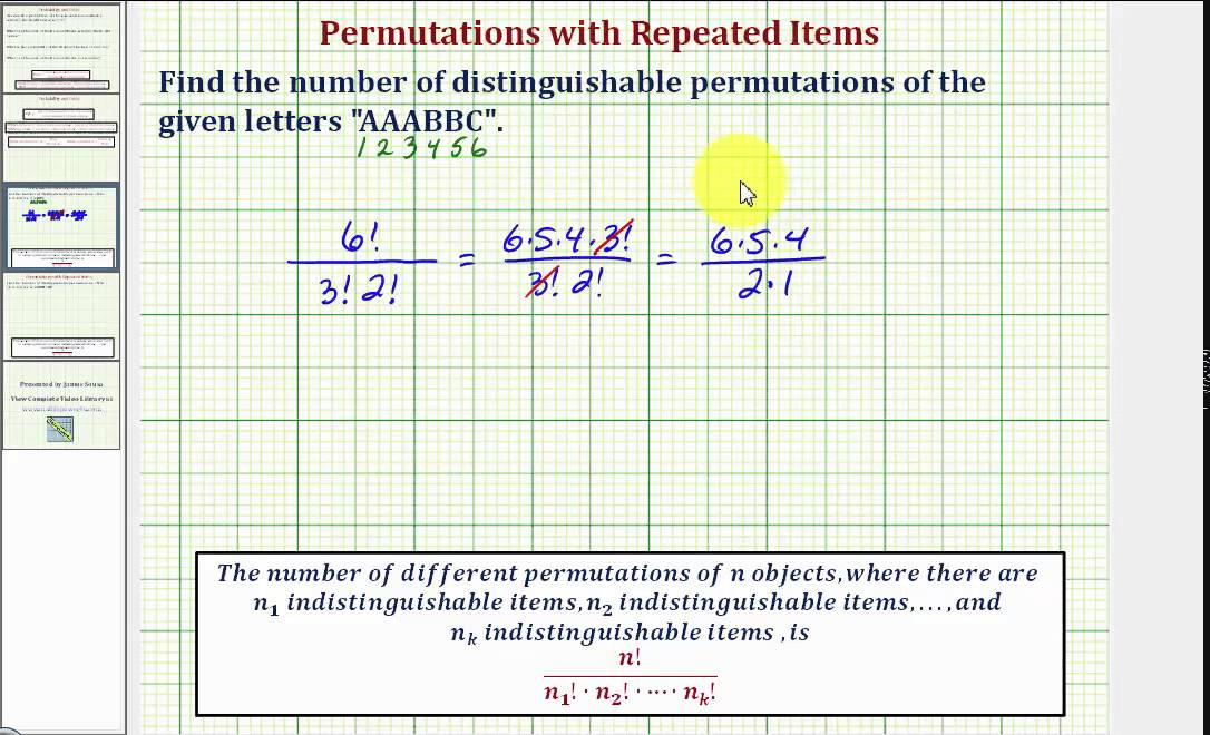 Ex 1: Determine the Number of Permutations With Repeated Items - YouTube