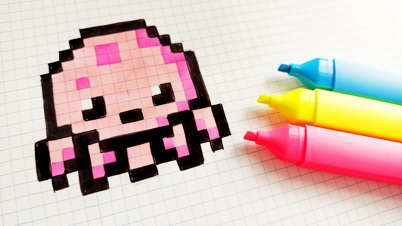 Handmade Pixel Art - How to draw a kawaii octopus #pixelart - YouTube