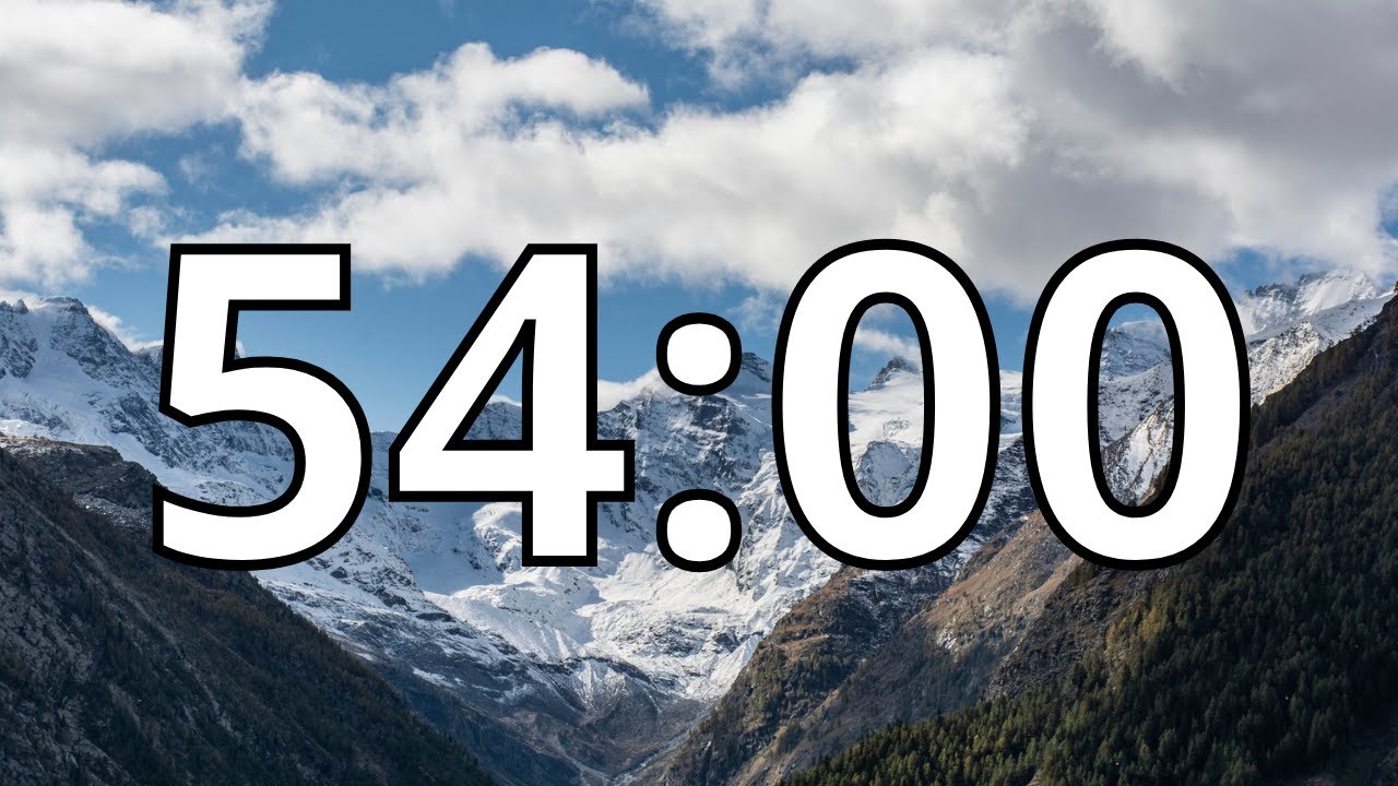 54 Minute Timer | Snowy Mountains | NO Music - YouTube