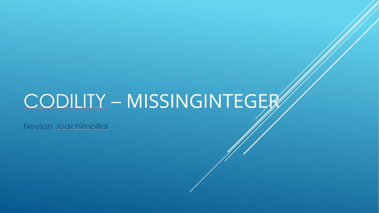 Codility Missing Integer Javascript Youtube