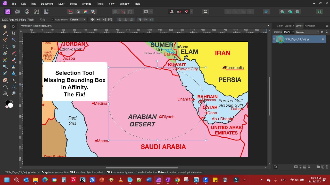 Selection Tool Bounding Box Missing Affinity Photo. The Fix! - YouTube