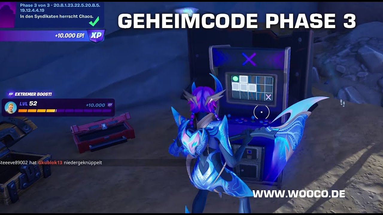 Geheimcode Phase 3 - Fortnite Code Entschlüssen - 20-8-1-23-22-5-20.8.5 - YouTube
