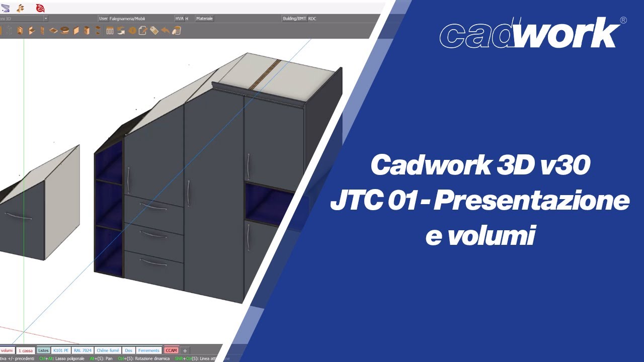 Cadwork 3D v30 - JTC 01 - Presentazione e volumi - YouTube