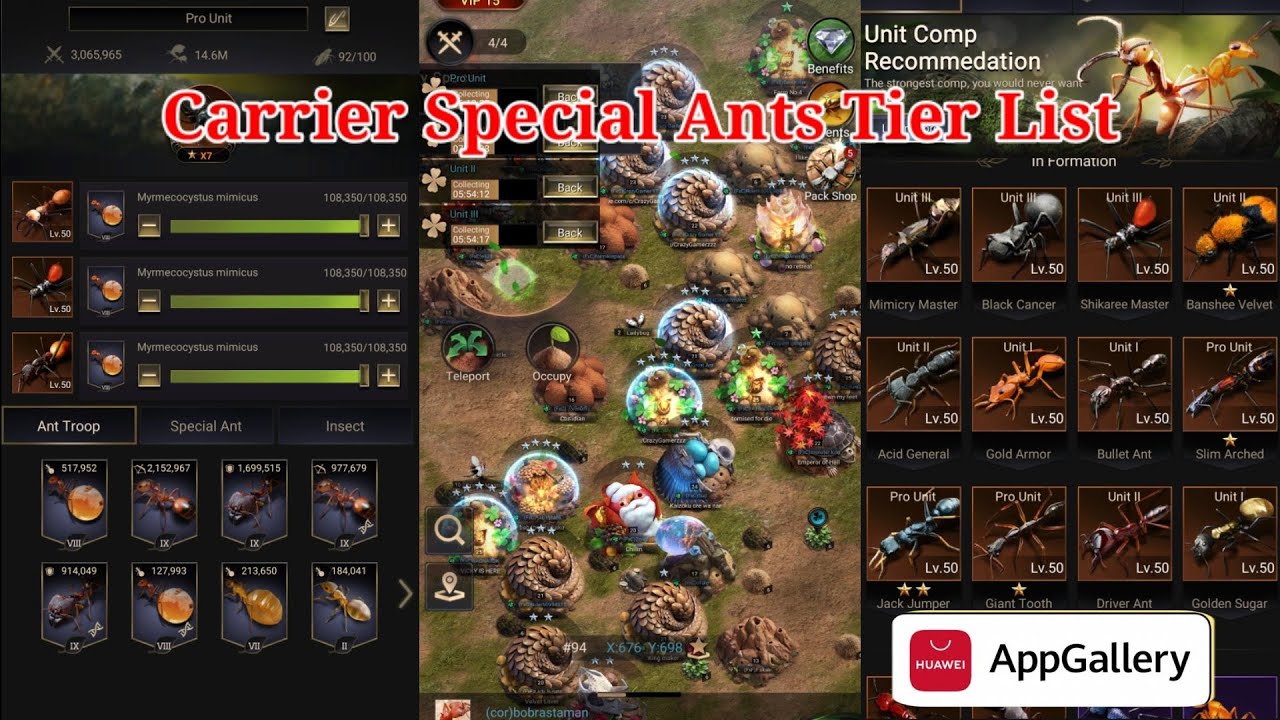 Tier list of Carrier Special Ants || The Ants Underground Kingdom ...