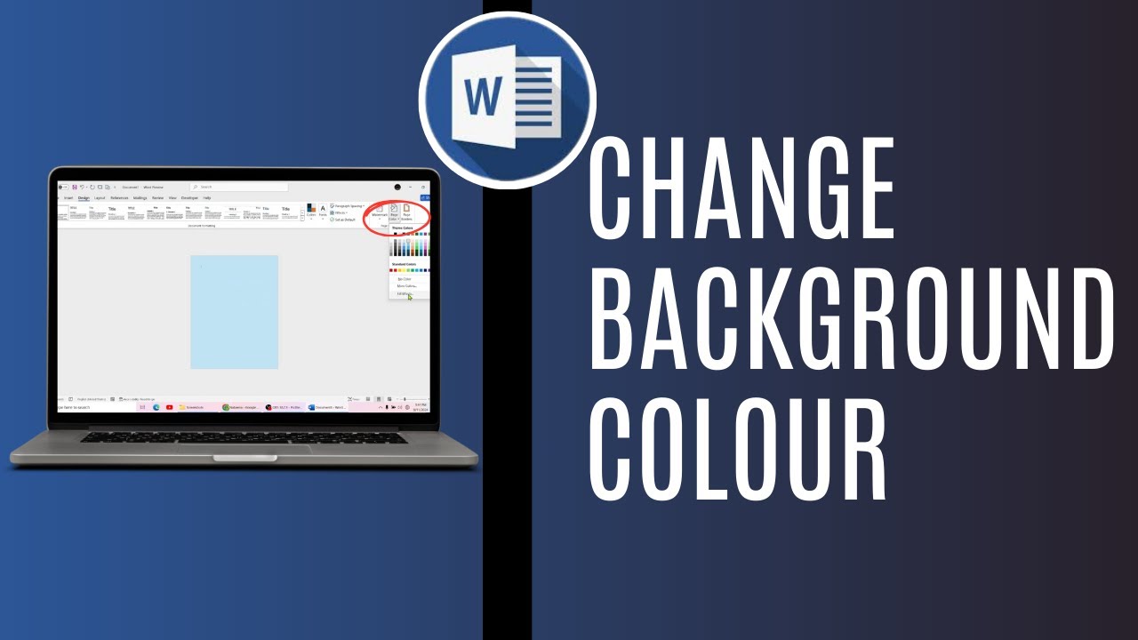 How To Change Background Colour In Word - YouTube