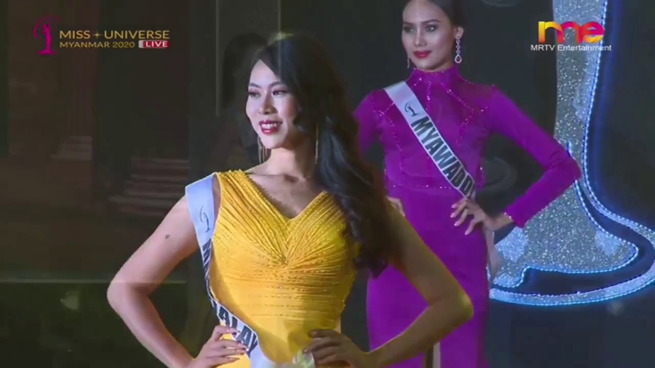 Top 10 Evening Gown Competition Miss Universe Myanmar 2020 - YouTube