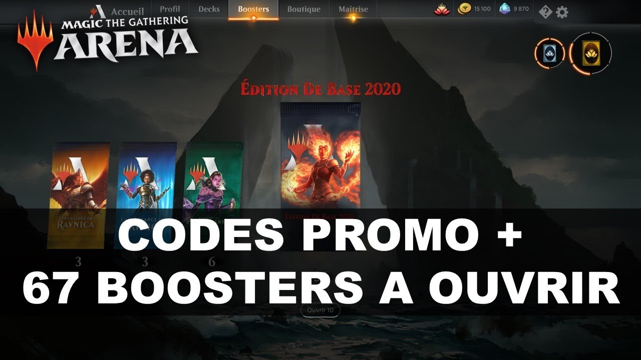 MTG ARENA [NEWS] Codes promo + 67 boosters à ouvrir - YouTube