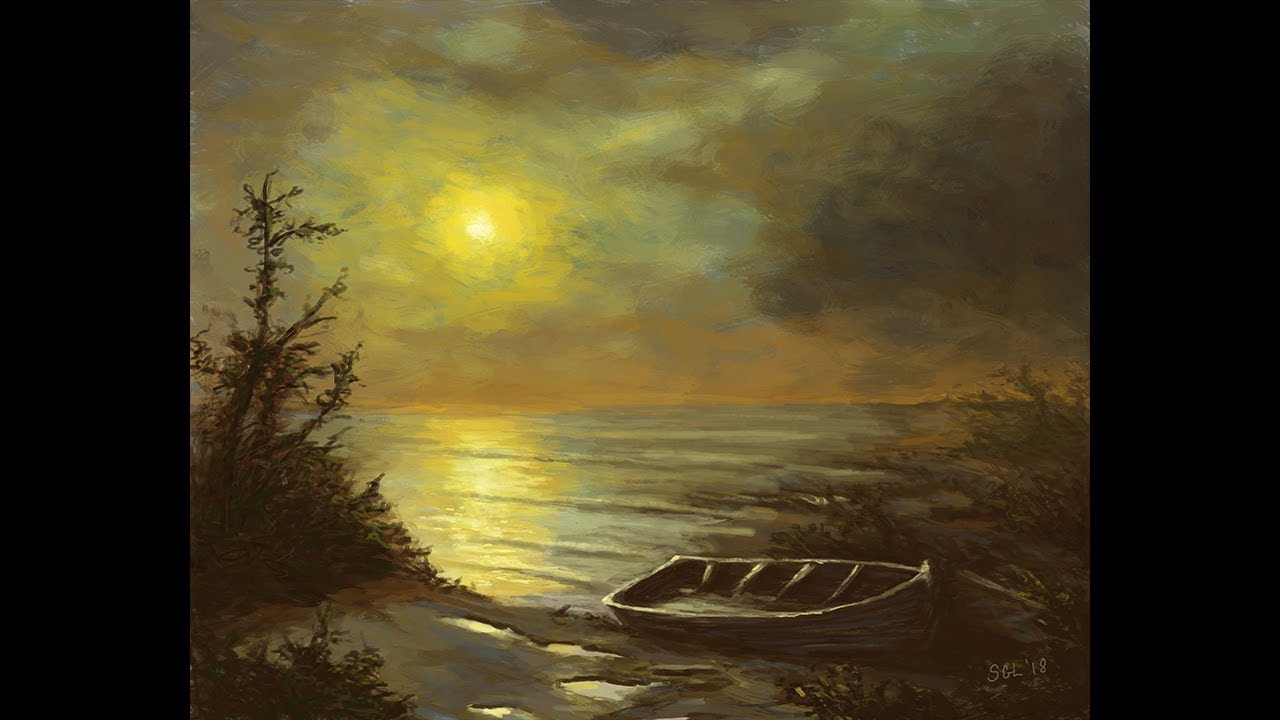 Forgotten- painting a nightscape in photoshop - YouTube