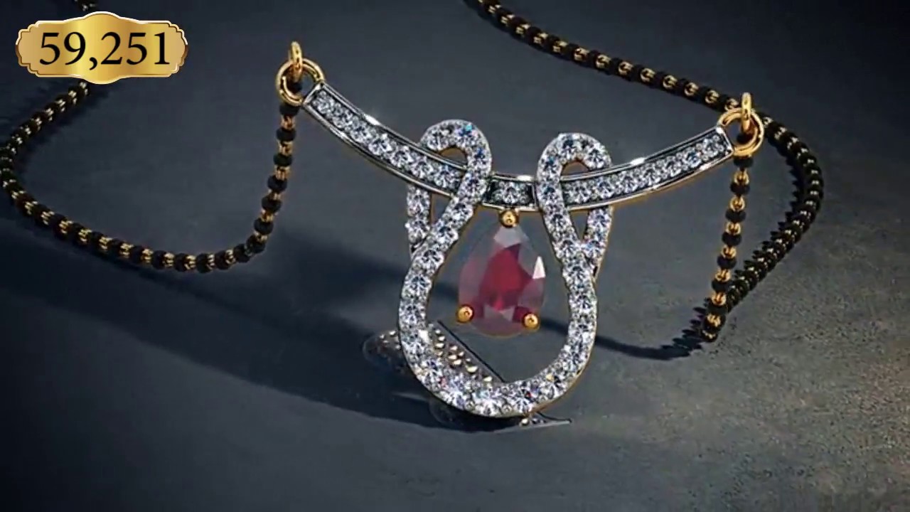 Glittering Gold & Black Beads Mangalsutras by Bluestone - YouTube