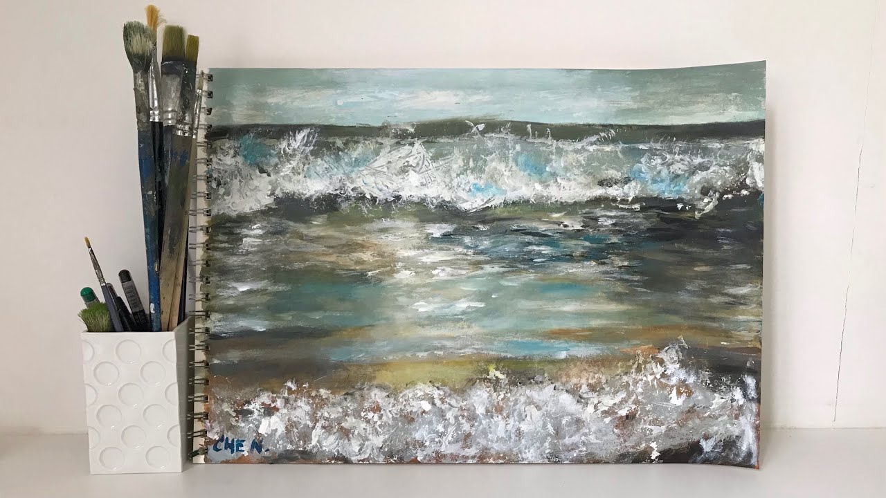 Shimmering Shore Waters/ Seascape Painting Tutorial by Cheryl Navarro ...