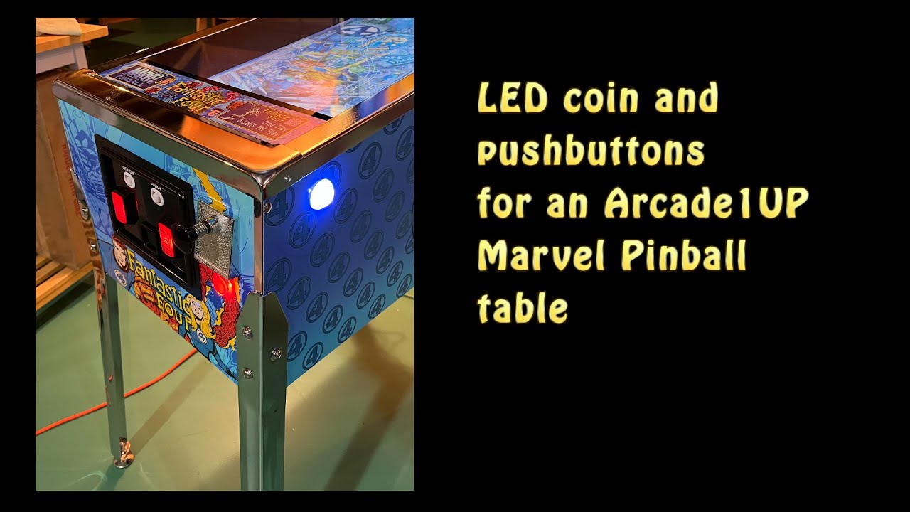 LED coin and pushbuttons for an Arcade1Up pinball table - YouTube