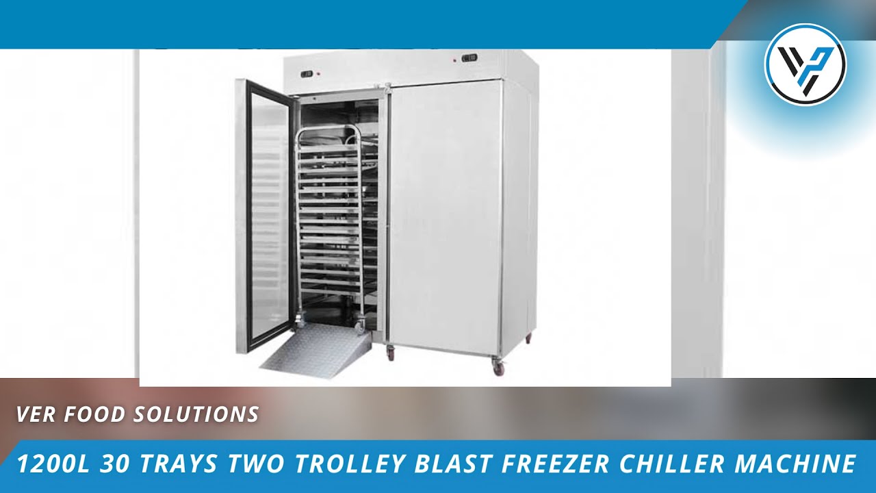1200L 30 Trays Two Trolley Blast Freezer Chiller Machine - YouTube