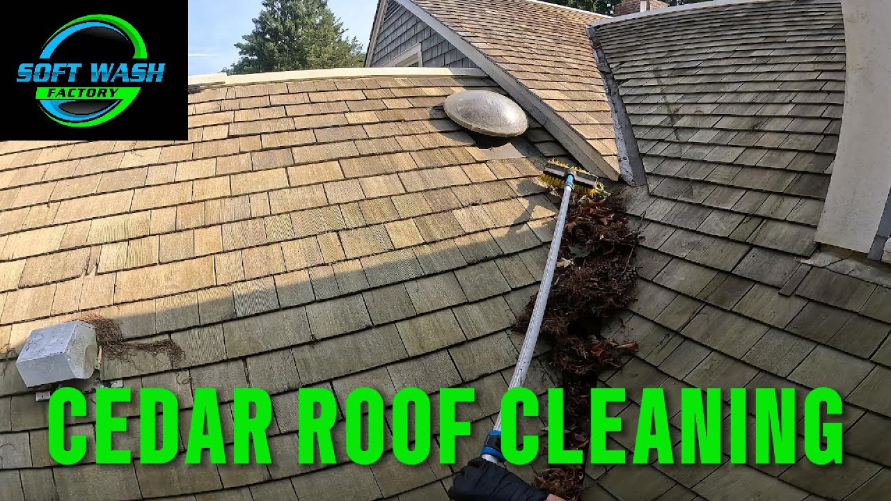 Cedar Roof Cleaning (Soft Wash Job) - YouTube