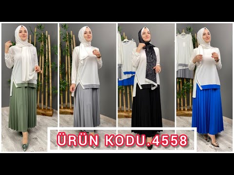 (HARİKA) Etek Tunik Takım Modelleri- [Etekli Tesettür Kombinleri]- Etekli Takımlar 2021