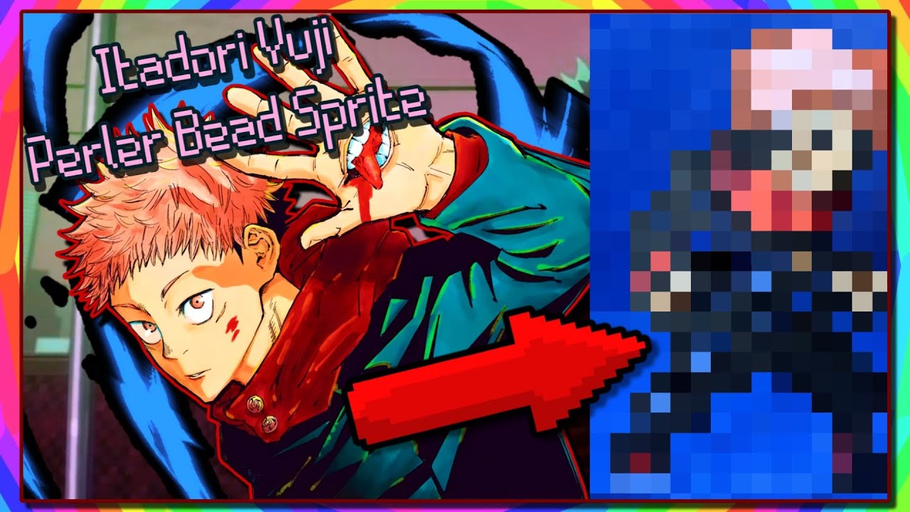 Making An Itadori Yuji Perler Bead Sprite! - Jujutsu Kaisen - YouTube
