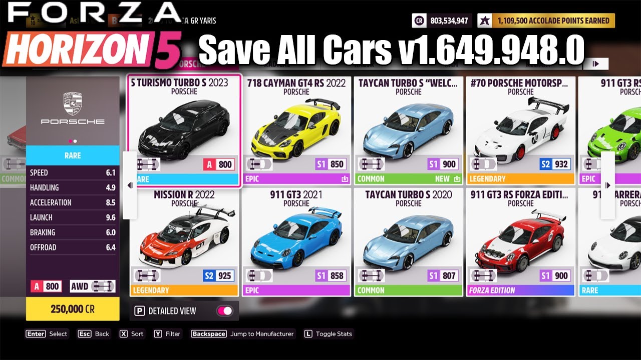 Forza Horizon 5 Save v1.649.948.0 All Cars - YouTube