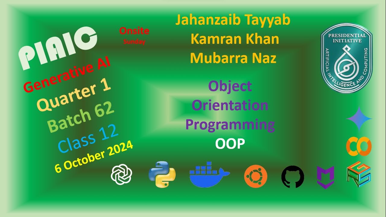 PIAIC Generative AI Quarter 1 Class 12 - 20241006 - YouTube