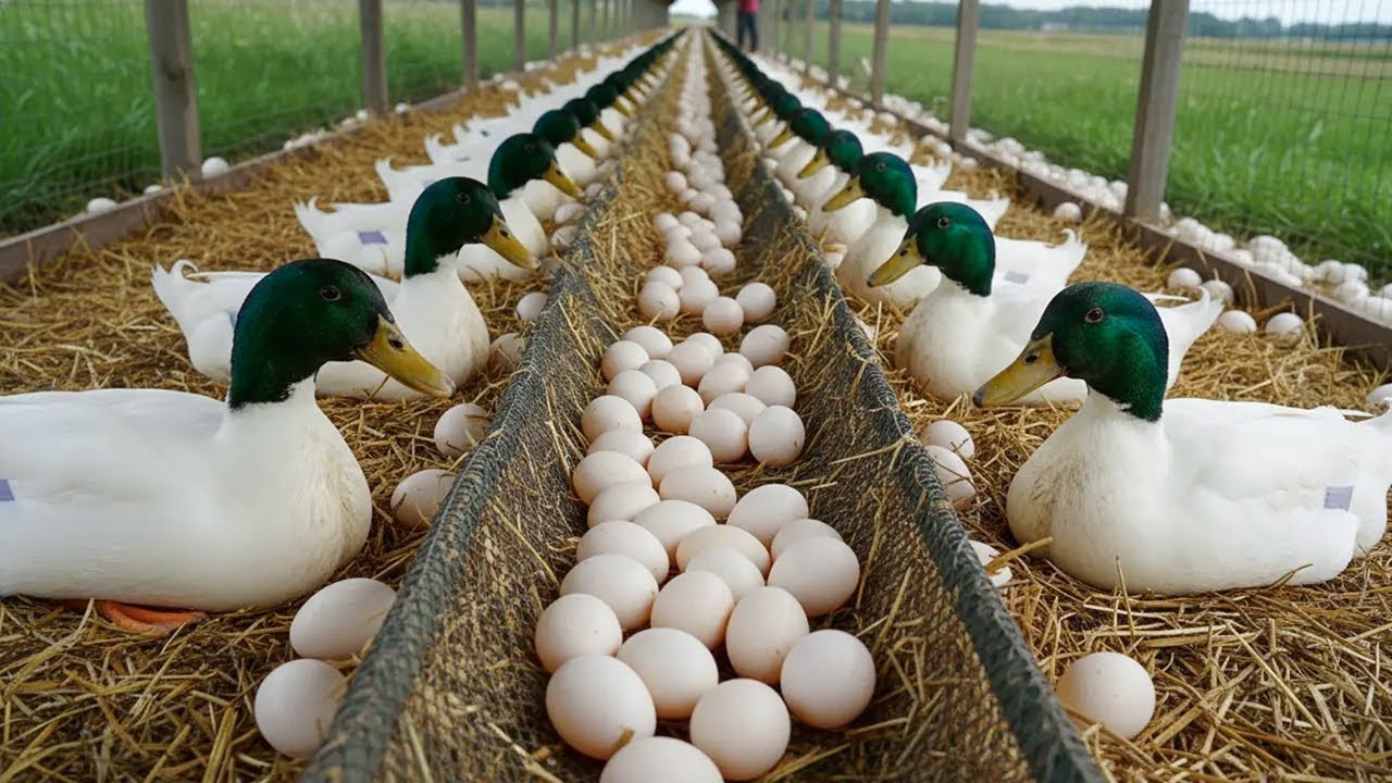 Duck farming & poultry - Inside the free range duck farm for eggs and ...