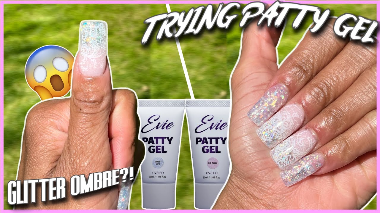 TRYING PATTYGEL FROM LONGHAIRPRETTYNAILS | OMBRÉ GLITTER POLYGEL NAILS ...