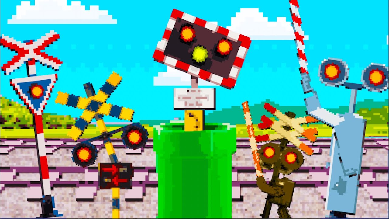 Railroad Crossing in Pixel World 😂 - YouTube