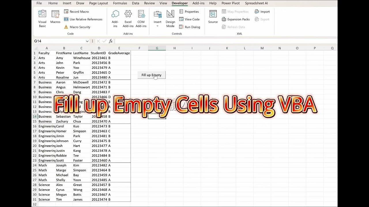 Excel Vba Wizardry Fill Blanks With A Clickexceltech Smartexceltutorialday3 Challenge