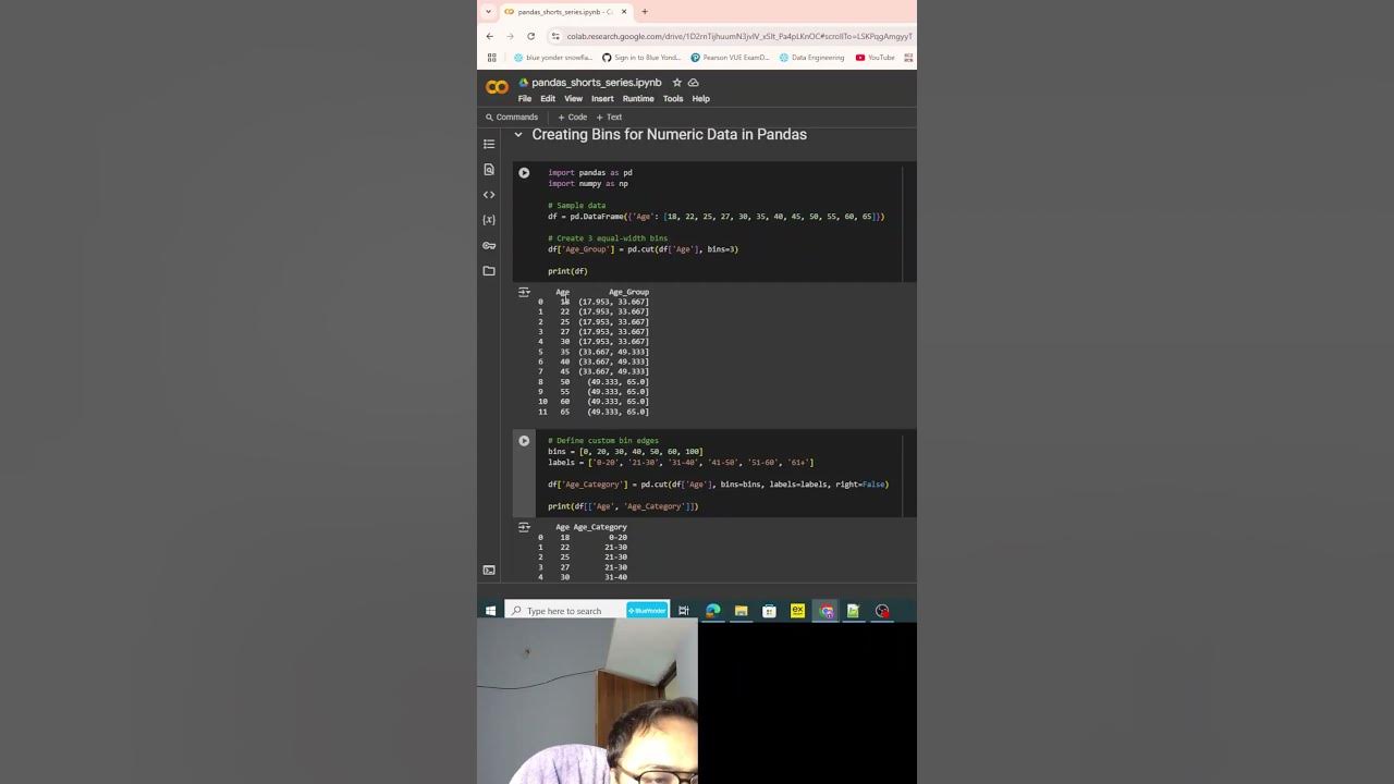Tutorial 42 : Creating Bins in pandas dataframe-1 #datascience #machinelearning #ai #python # ...