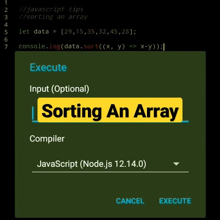 sorting an array | javascript tutorial #shorts #html #javascript - YouTube sorting an array | javascript tutorial #shorts #html #javascript - YouTube