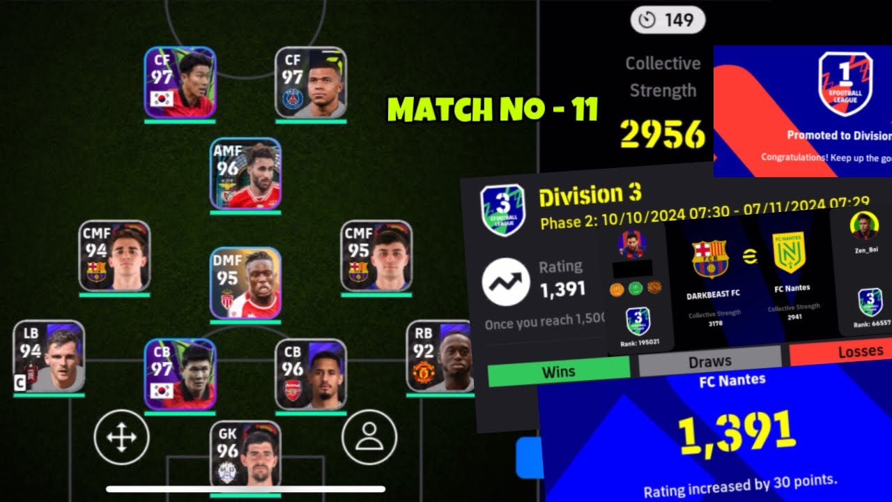 4312 Formation Division 1 Rank-push Match No 11 | EFootball | Efootball ...