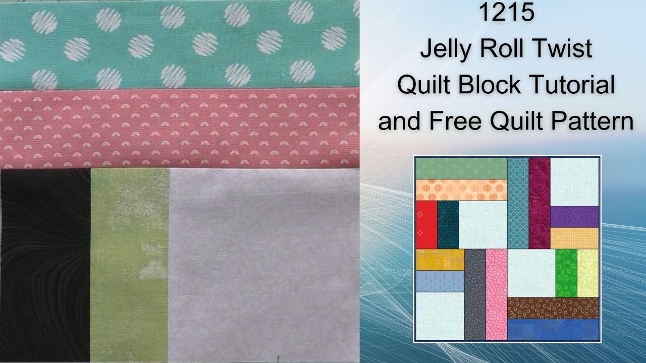 1215 Jelly Roll Twist Quilt Block Tutorial and Free Pattern Block of ...