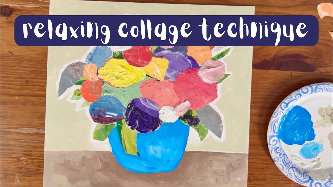 Unique and Relaxing Collage Technique with Recycled Materials - YouTube