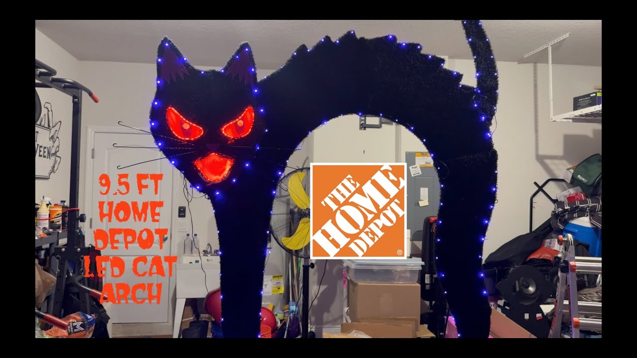 Home Depot 9.5 Ft LED Color Changing Cat Archway Halloween Decoration ...
