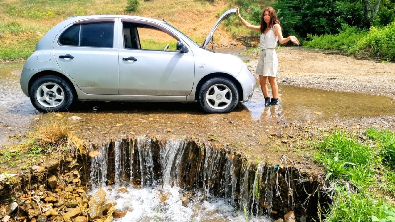 driving with boots car in mud river cranking and pedalpumping - YouTube