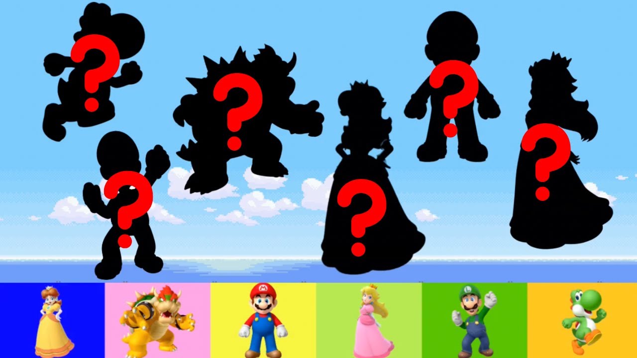 Super Mario Wrong Shadow Puzzle | Mario, Princess Peach, Yoshi, Daisy ...