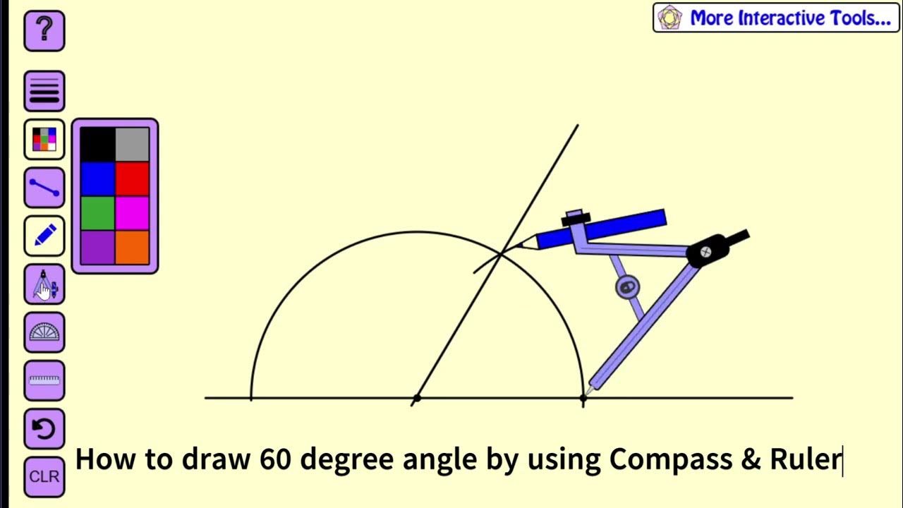 How to Draw a Perfect 60° Angle Using a Compass #study #maths # ...
