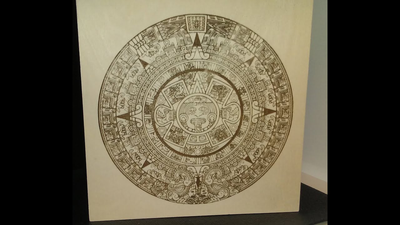 Laser Engraving Wood Panel Mayan Calendar - YouTube