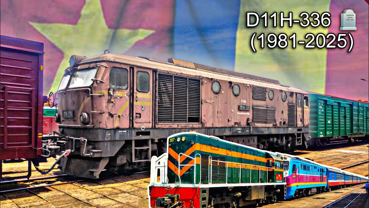 HẬU LỄ 30/4 - ĐẦU MÁY RU D11H-336 KẸP TÀU HÀNG 4 SỐ ĐI "HIẾN" ĐỘNG CƠ ...