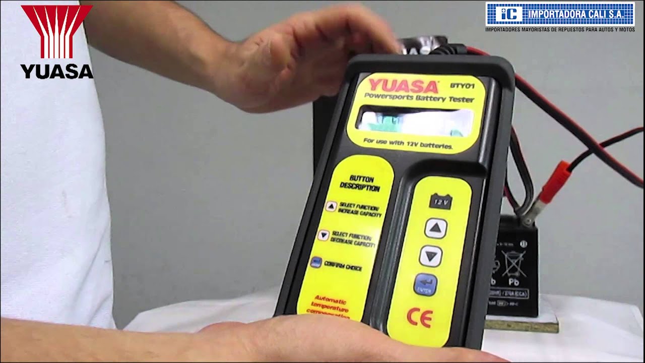 Tester de baterías Yuasa BTY01 - YouTube