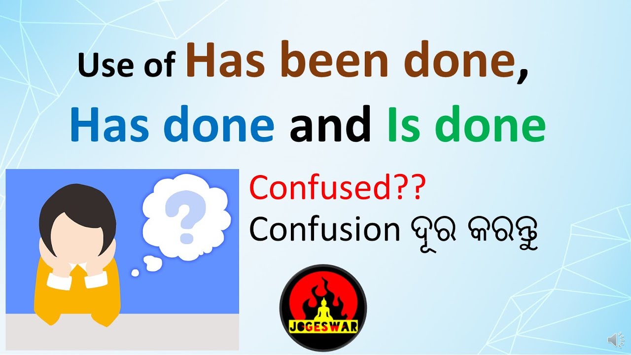Use of Has been done, Has done and Is done - YouTube