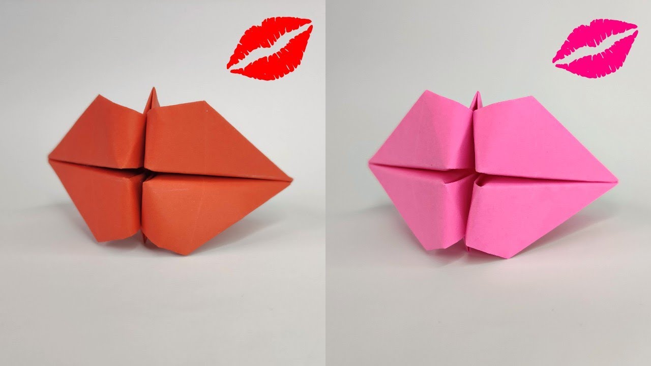 Easy origami LIPS | How to make a paper lips - YouTube