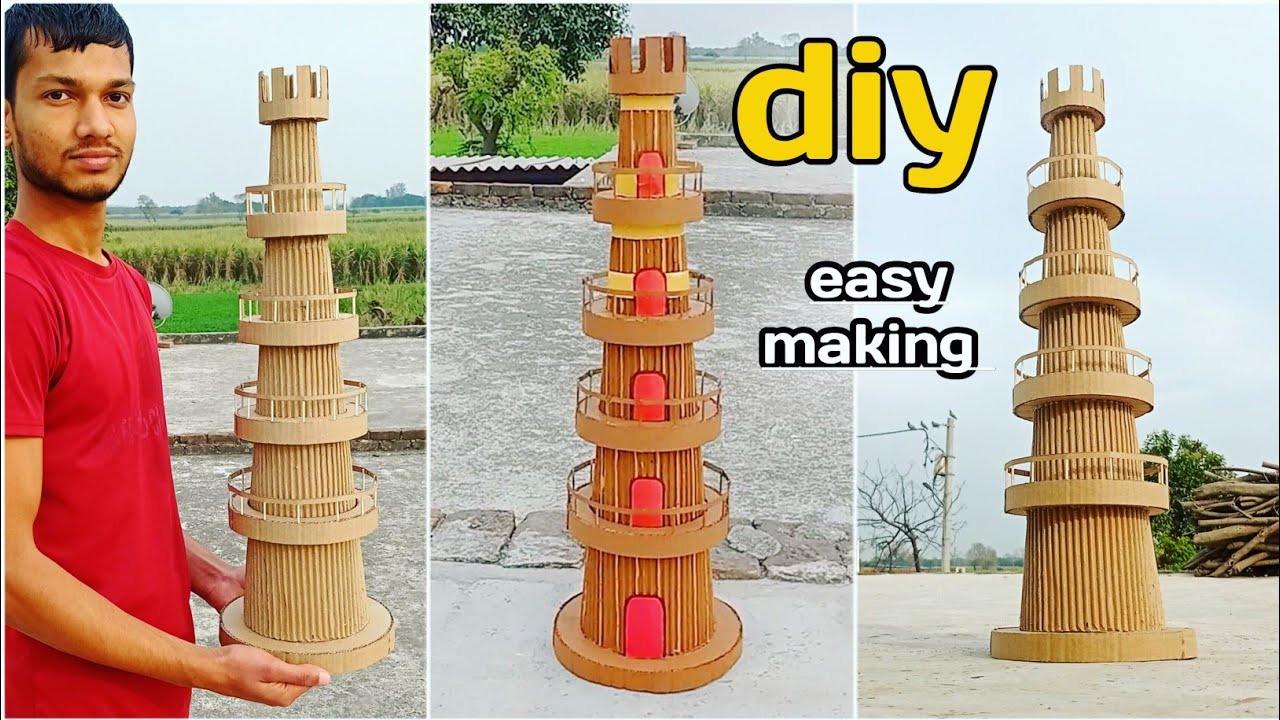 कुतुब मीनार मॉडल 🇮🇳 | how to make qutub minar at home | qutub minar ...