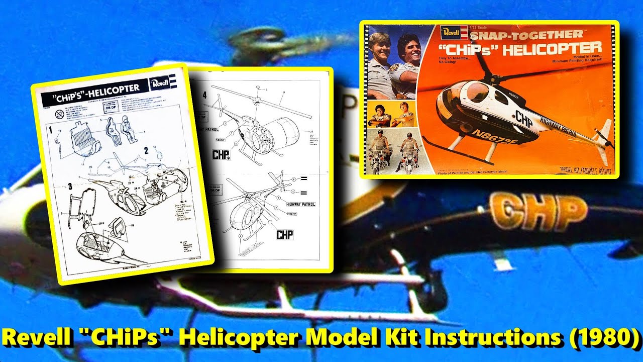 Instruction Sheet for Revell "CHiPs" SNAP-TOGETHER Helicopter Model Kit ...