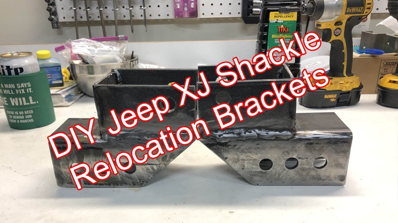 Jeep Cherokee XJ DIY Shackle Relocation Brackets - YouTube